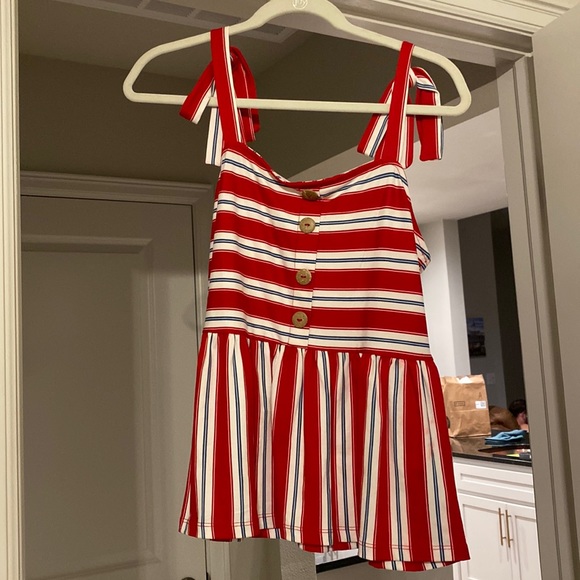 Good Luck Gem | Tops | Red White And Blue Striped Tank | Poshmark